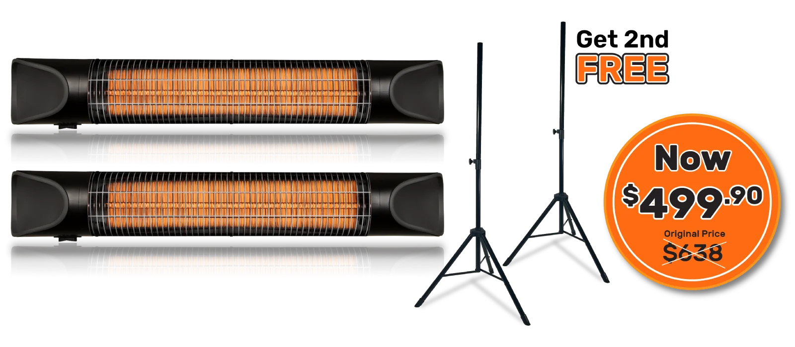 TIVA™ Infrared Outdoor & Indoor Heater 2000W Carbon Fibre bulb
